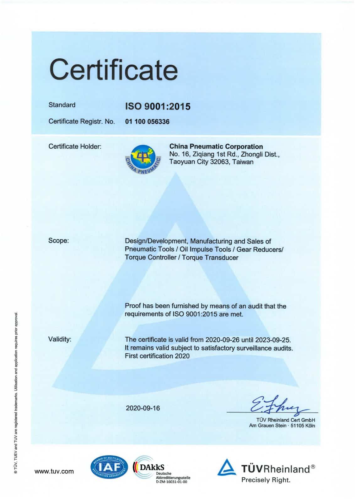 ISO 9001:2015 Certificate